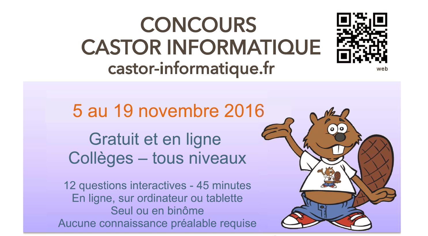 22 élèves du collège ont été récompensés au concours castor ...